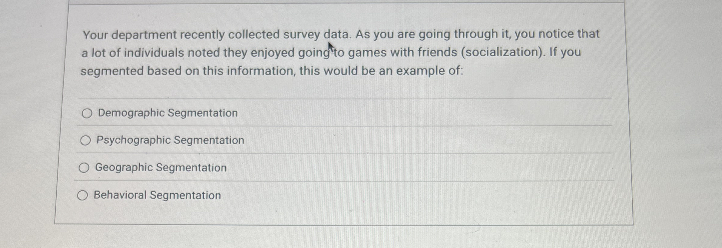 Solved Your department recently collected survey data. As | Chegg.com