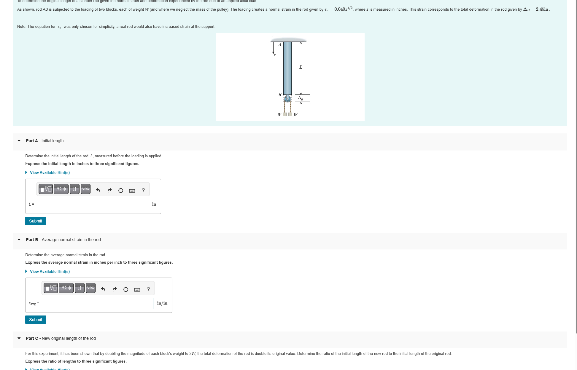 Solved Note: The equation for epsilon_(z) ﻿was only chosen | Chegg.com