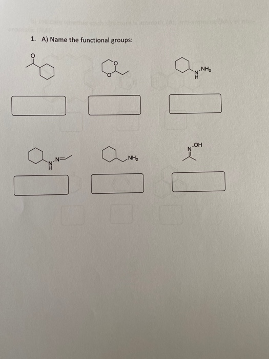 Solved 1. A) Name the functional groups: NH2 | Chegg.com