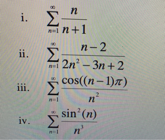Solved real analysisoptions: comparison test, integral test, | Chegg.com