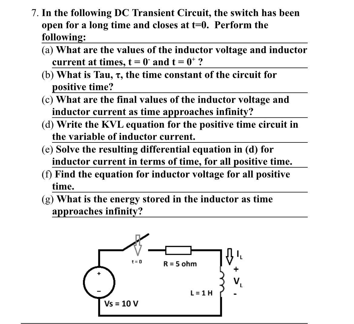Solved In ﻿the following DC ﻿Transient Circuit, the switch | Chegg.com