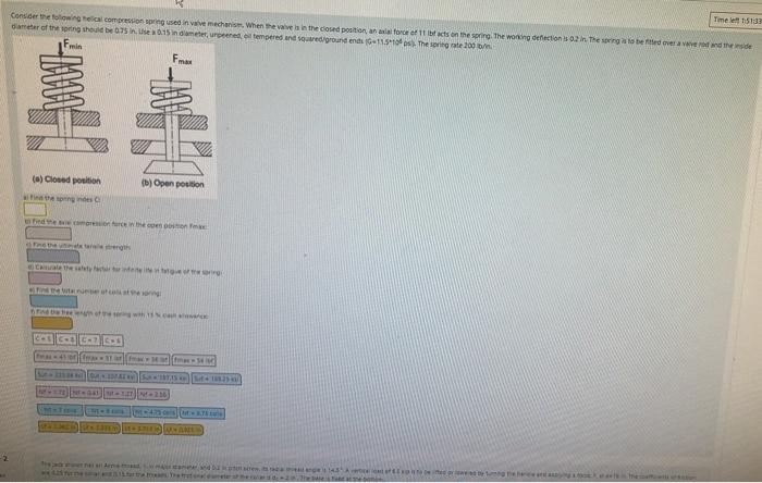 Solved consider the following helical compression spring | Chegg.com