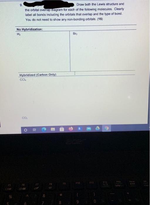 Solved Draw Both The Lewis Structure And The Orbital Overlap