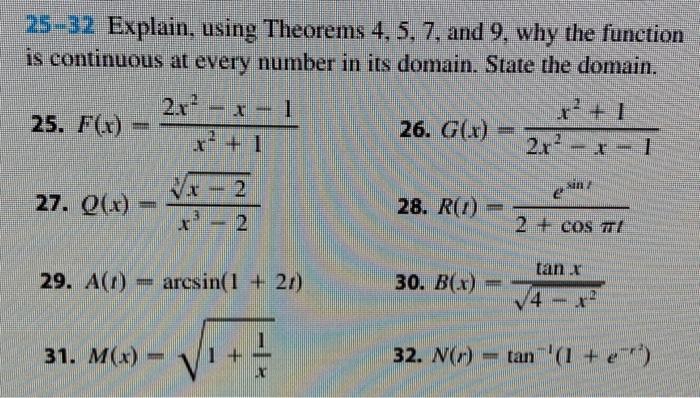 Solved 25 32 Explain Using Theorems 4 5 7 And 9 Why