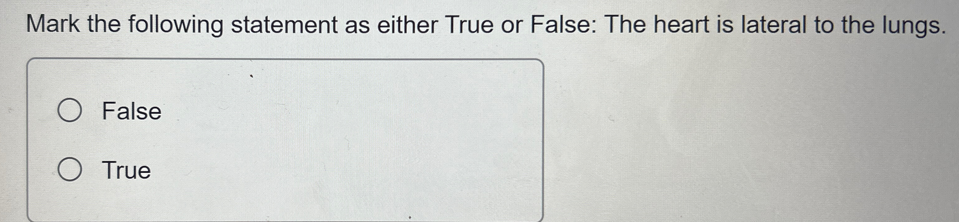 Solved Mark the following statement as either True or False: | Chegg.com