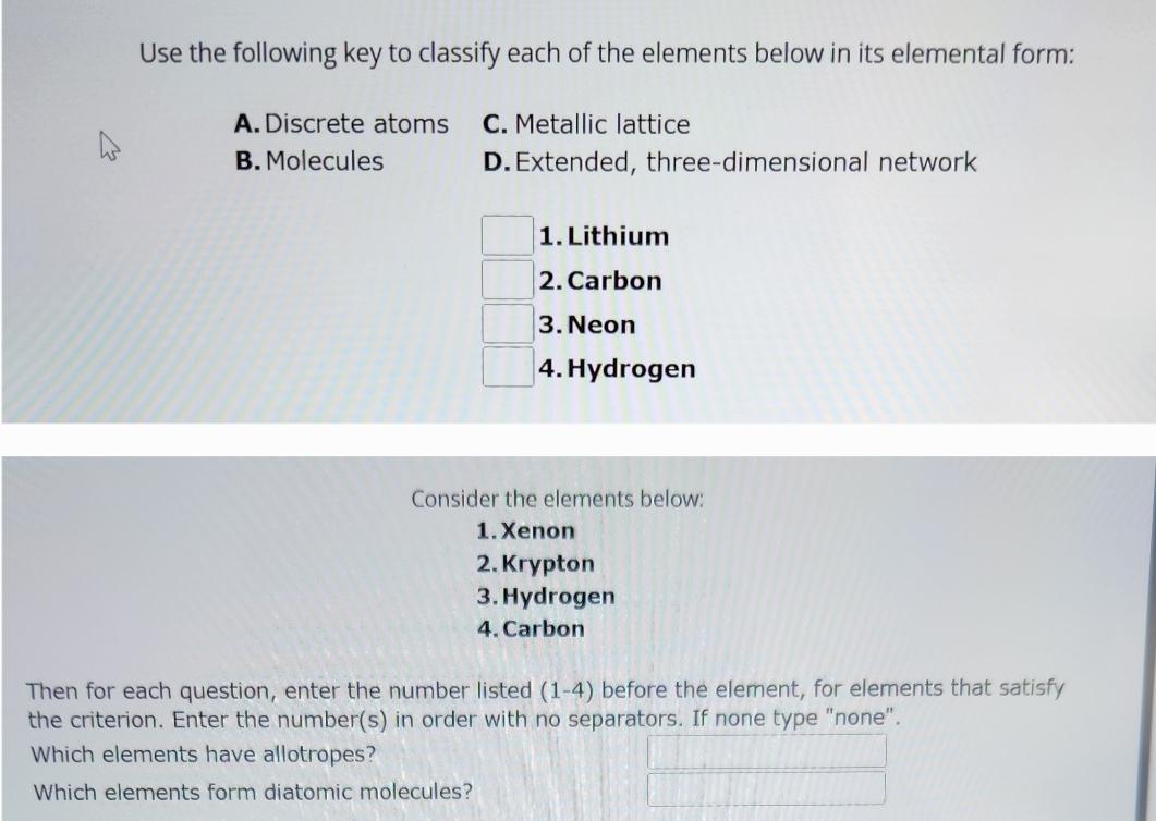 Solved Use the following key to classify each of the | Chegg.com