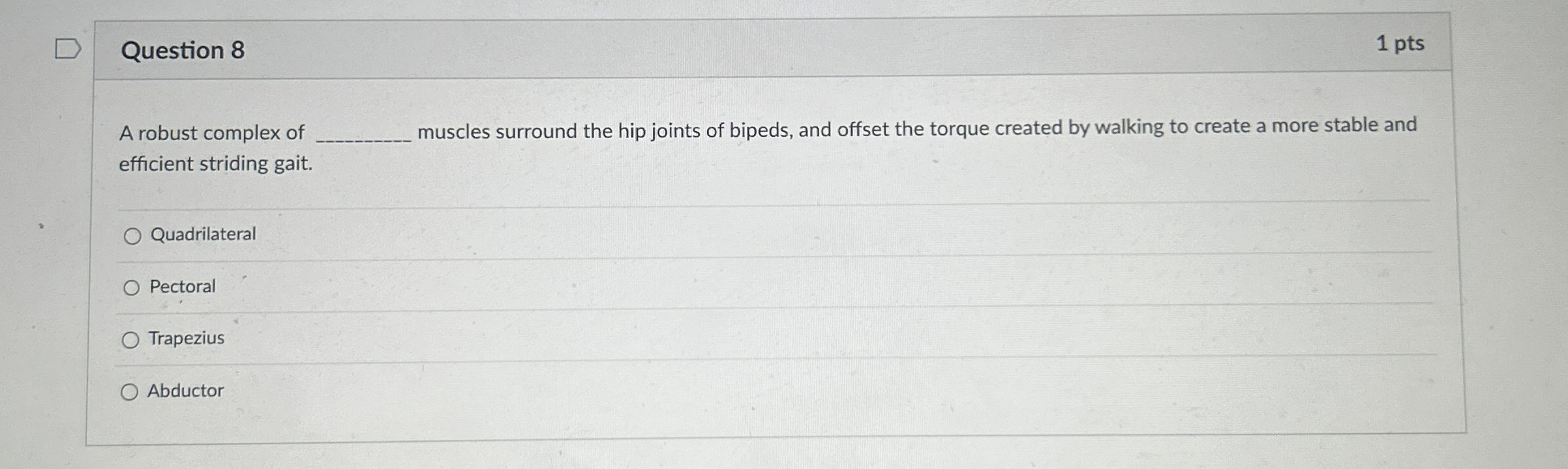 Solved Question 81 ptsA robust complex of muscles | Chegg.com Solved Question 81 ptsA robust complex of muscles | Chegg.com