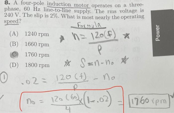 Solved 2 questions1) what is the slip formula??? is it | Chegg.com