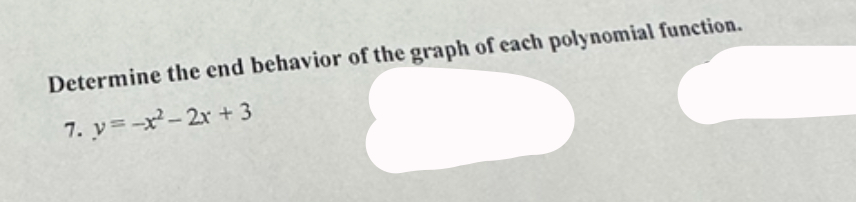 Solved Determine the end behavior of the graph of each | Chegg.com