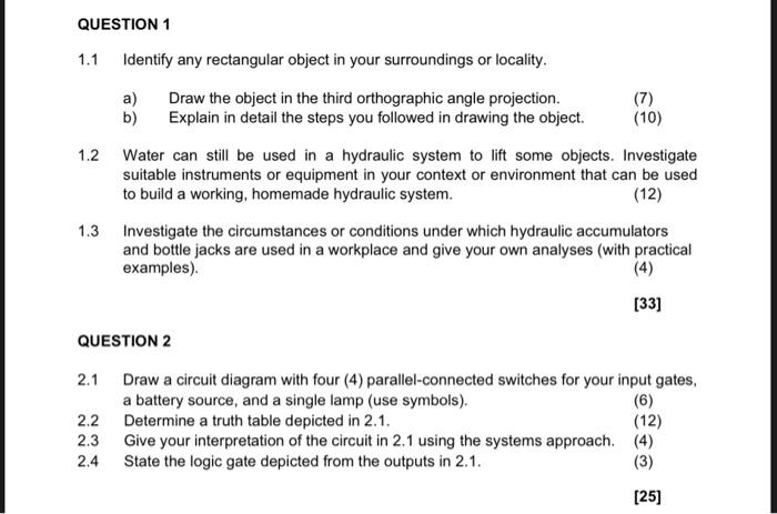 Solved 1.1 Identify any rectangular object in your | Chegg.com