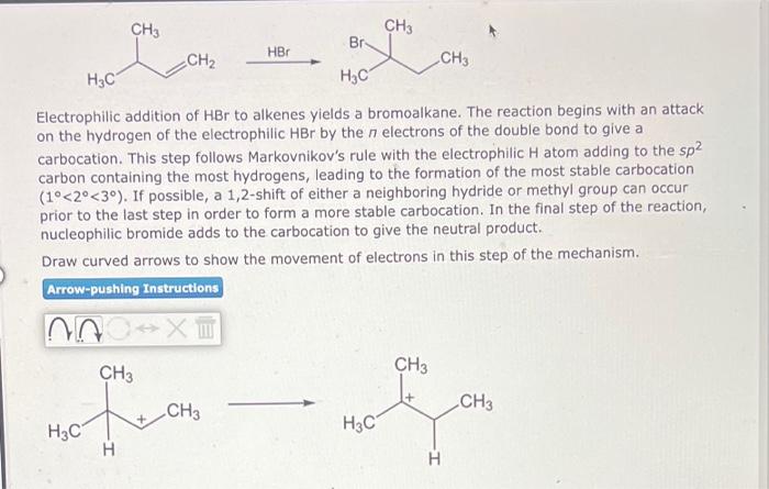 Solved HBr Electrophilic addition of HBr to alkenes yields | Chegg.com