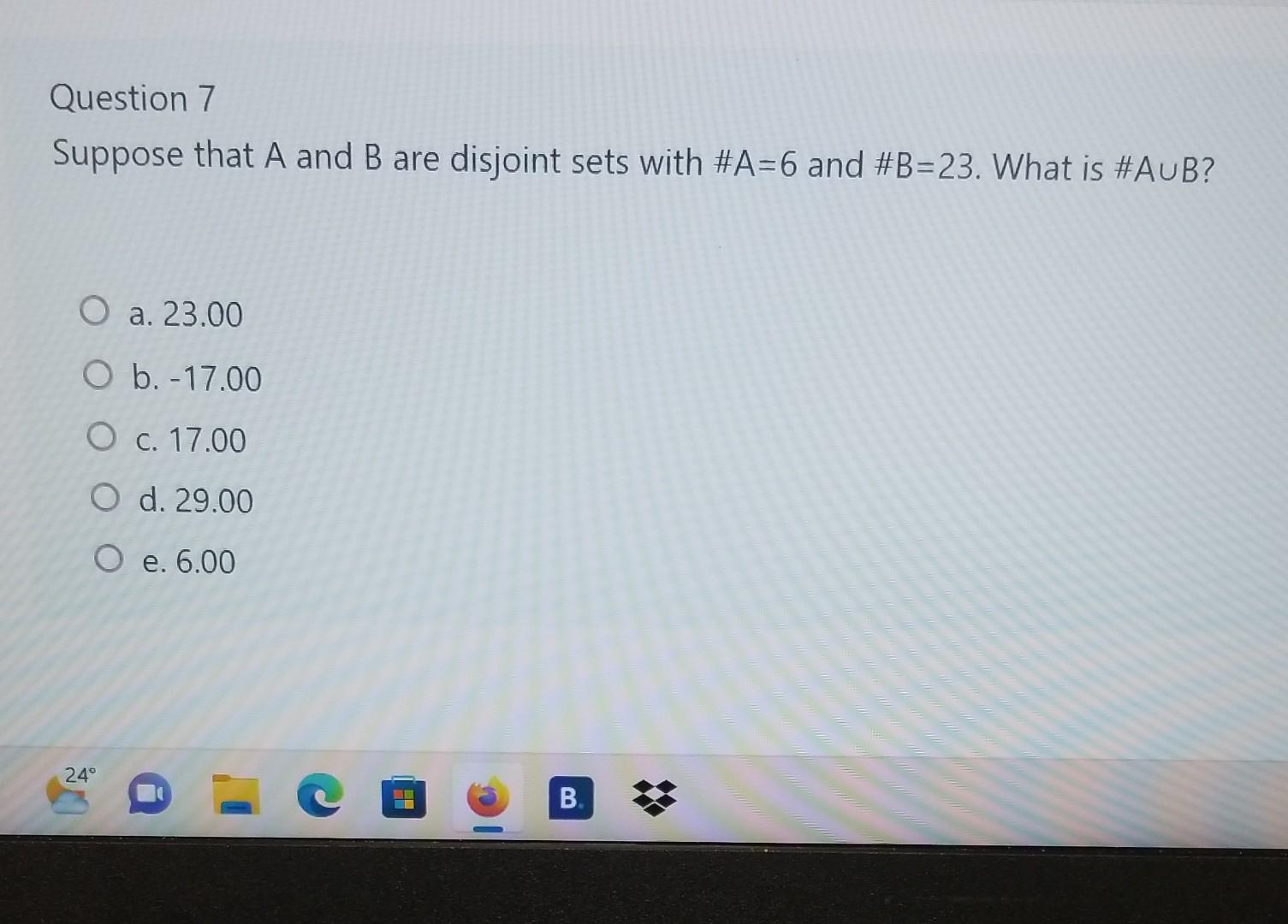 Solved Suppose that A and B are disjoint sets with #A=6 and | Chegg.com