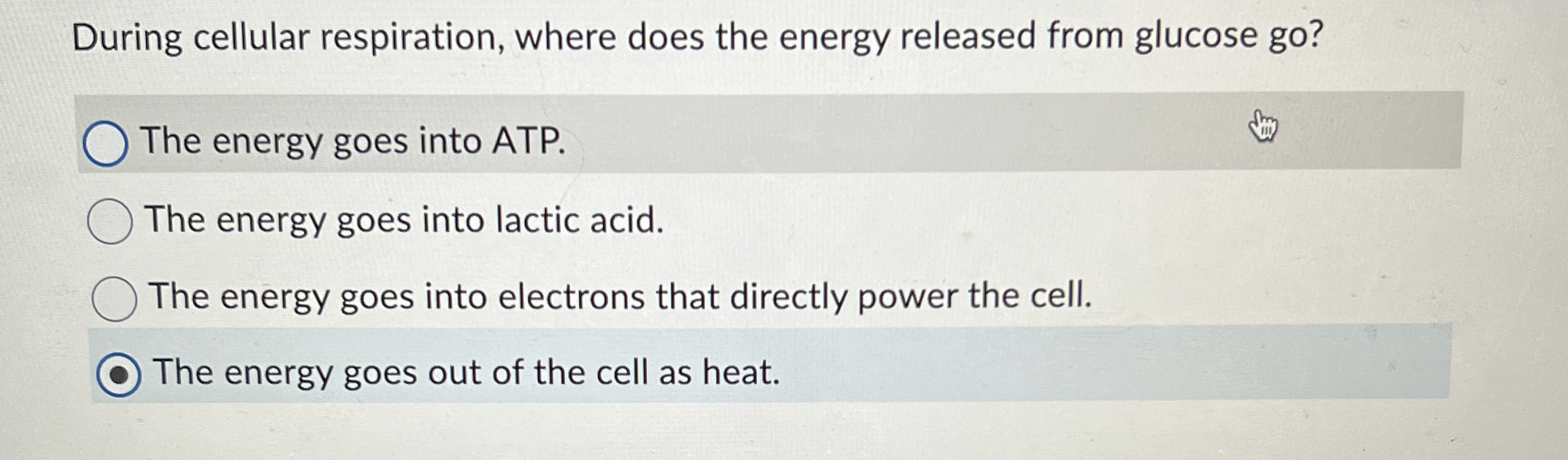 Solved During cellular respiration, where does the energy | Chegg.com
