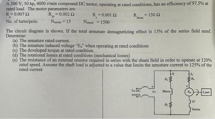 Solved R2=0.007Ω RIP=0.002Ω R5=0.001Ω Rshunt =150Ω No. of | Chegg.com