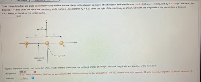 Solved r=1.00 cm to the leh of the canter martle. Nic: | Chegg.com