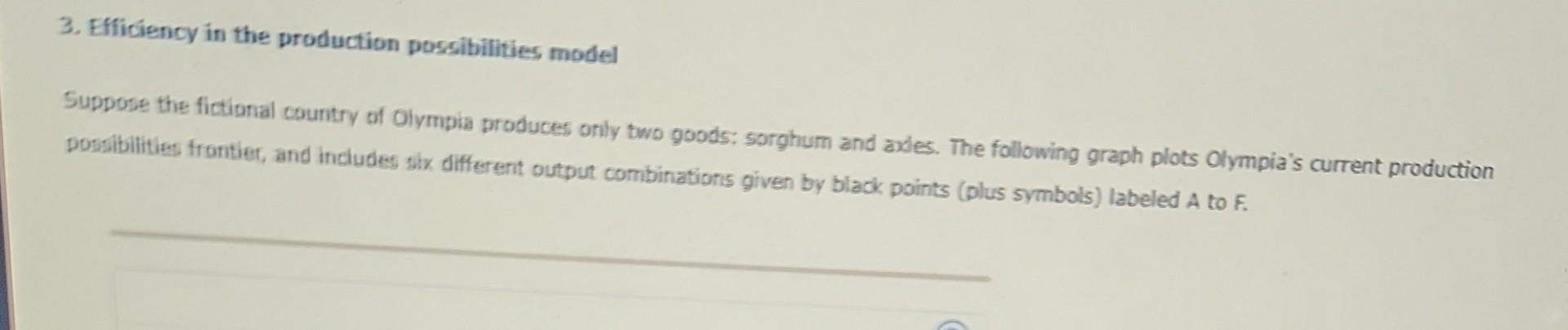 Solved 3. Efficiency in the production possibilities model | Chegg.com