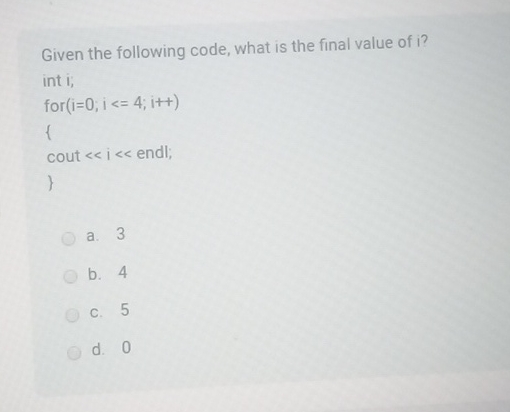 Solved Given the following code, what is the final value of | Chegg.com