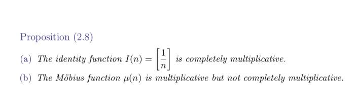 Solved Proposition 2 8 A The Identity Function I N H
