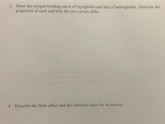 Solved 3. Draw the oxygen-binding curve of myoglobin and | Chegg.com