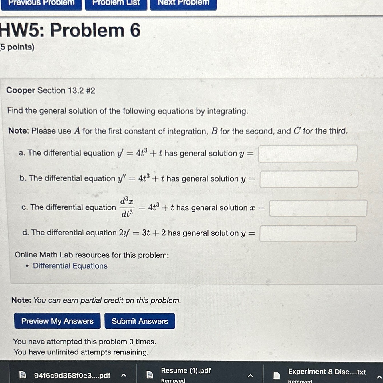 Solved HW5: Problem 65 ﻿points)Cooper Section 13.2 ﻿# 2Find | Chegg.com