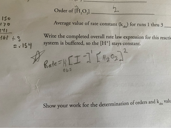 Solved CALCULATIONS Calculate for each run: (a) the reactant | Chegg.com