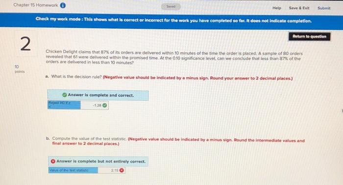 Solved Chapter 15 Homework Seved Help Save & Exit Submit | Chegg.com