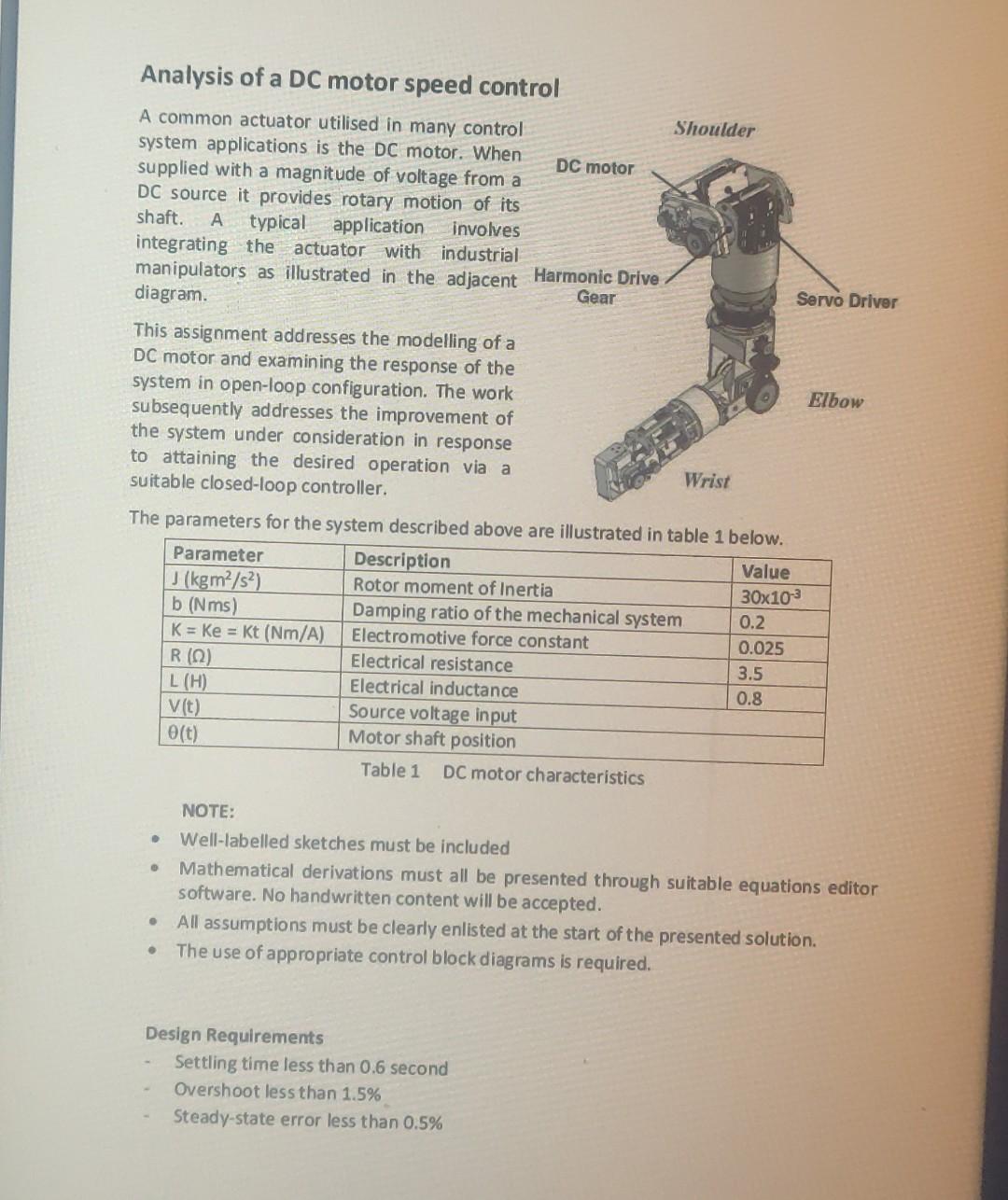 Solved Analysis of a DC motor speed control A common | Chegg.com