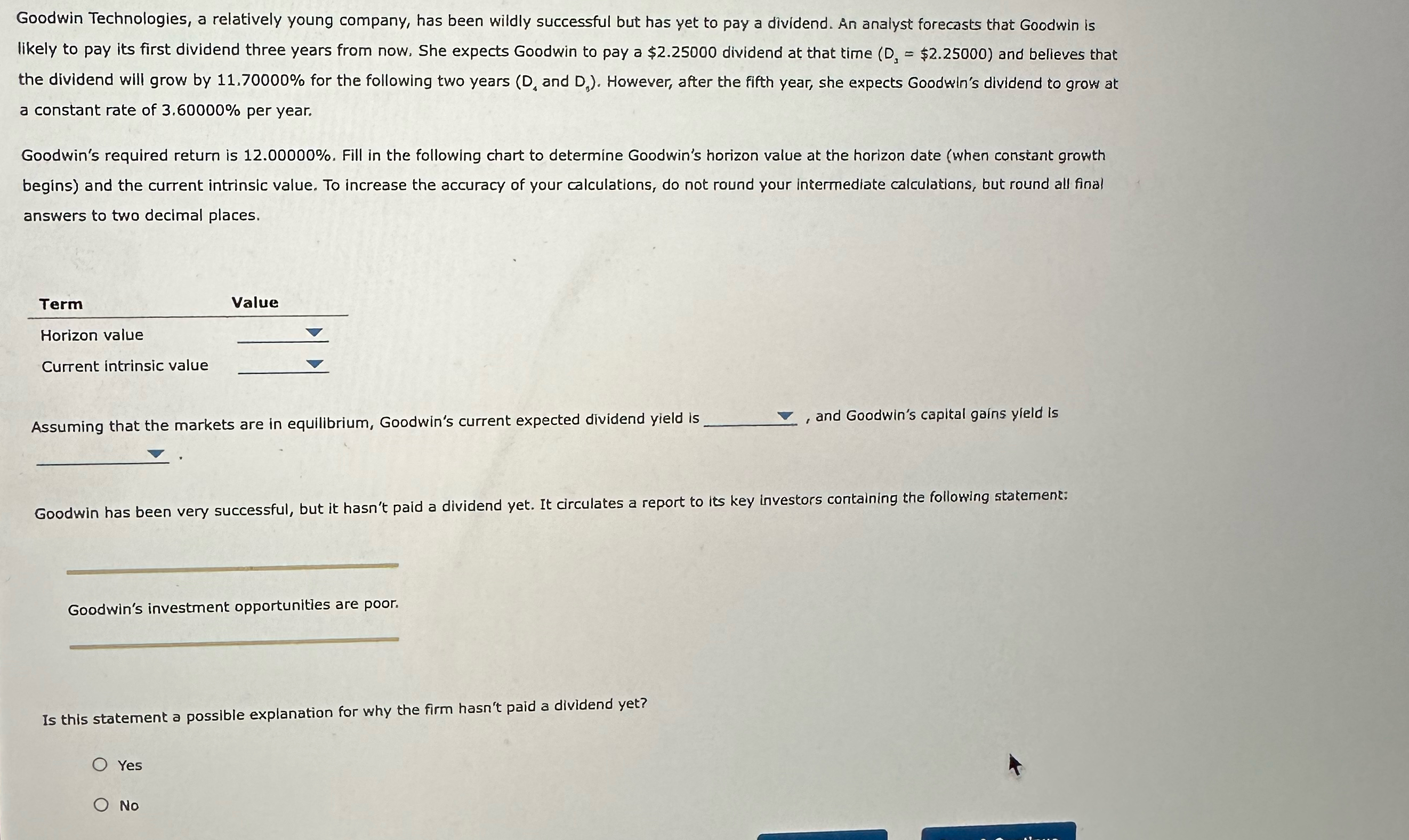 Solved Goodwin Technologies, a relatively young company, has | Chegg.com