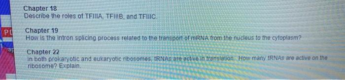 Solved Chapter 18 Describe the roles of TFINA, TEIB, and | Chegg.com