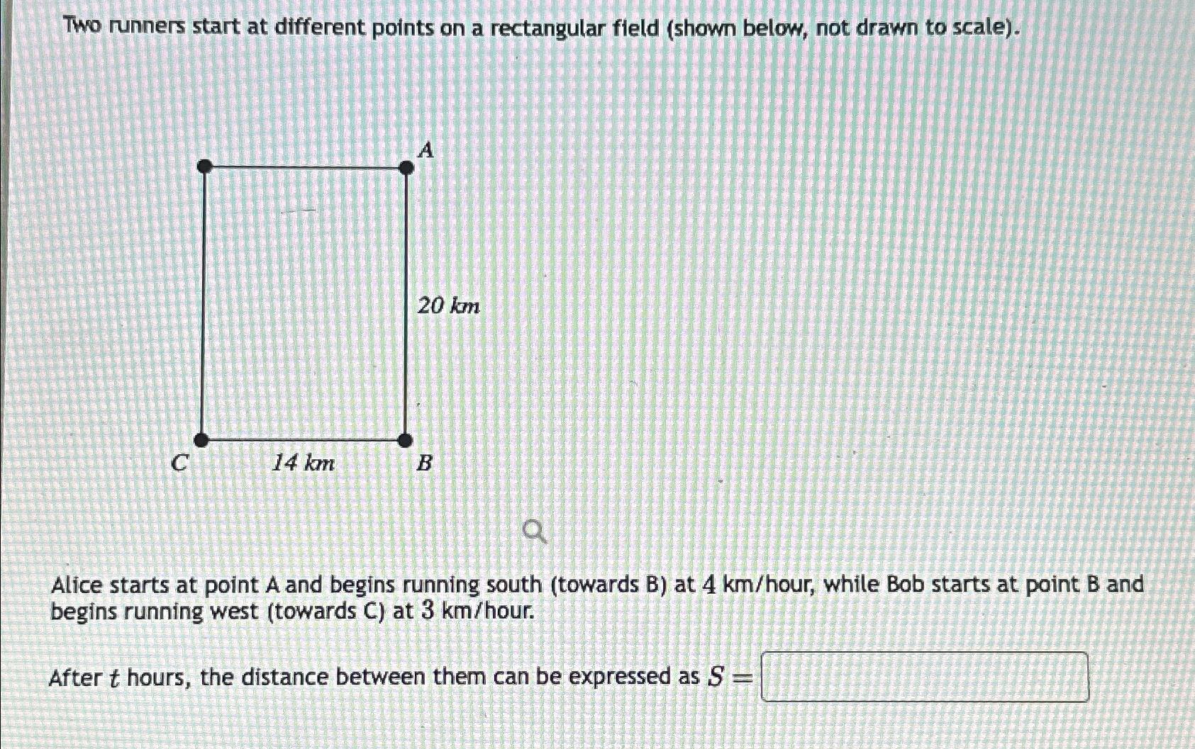 Solved Two runners start at different points on a | Chegg.com