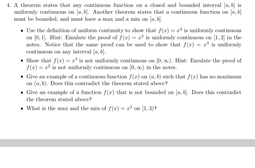 Solved A theorem states that any continuous function on a | Chegg.com