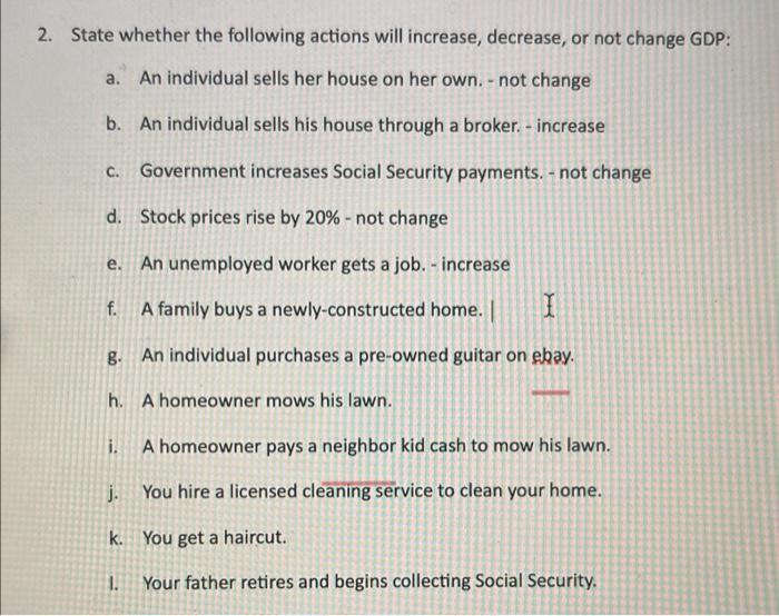 Solved State whether the following actions will increase, | Chegg.com
