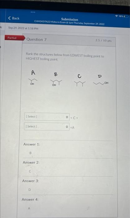 Solved Rank the structures below from LOWEST boiling point | Chegg.com