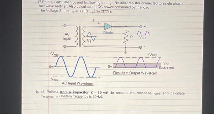 Solved a (7 Points) Calculate Voc and loc flowing through | Chegg.com
