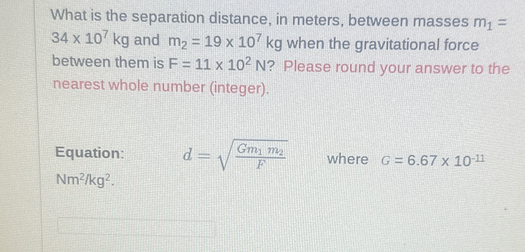 Solved What is the separation distance, in meters, between | Chegg.com
