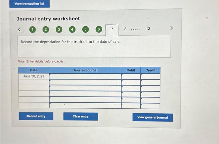 Solved Journal entry worksheet Record the depreciation for | Chegg.com
