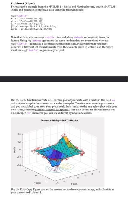 Solved Problem 4 (12 pts) Following the example from the | Chegg.com