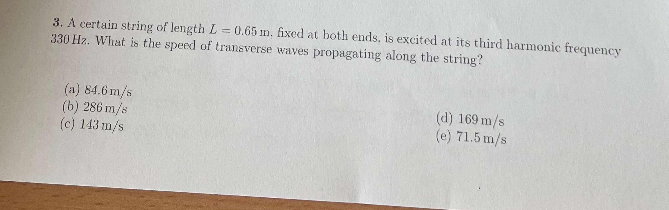 Solved A certain string of length L=0.65m, ﻿fixed at both | Chegg.com