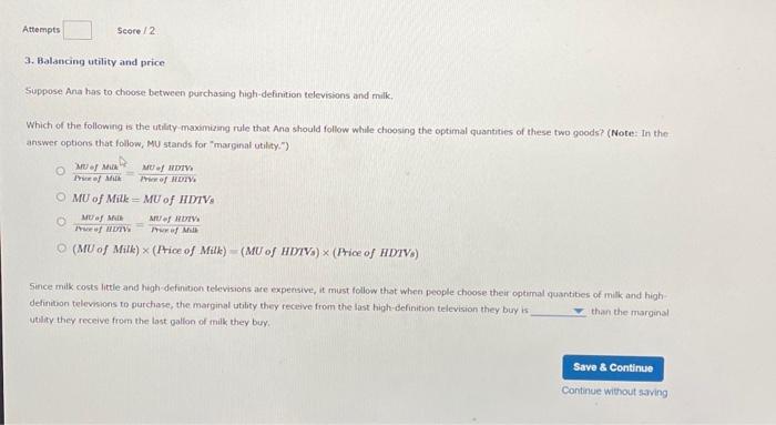 Solved Suppose Ana has to choose between purchasing | Chegg.com