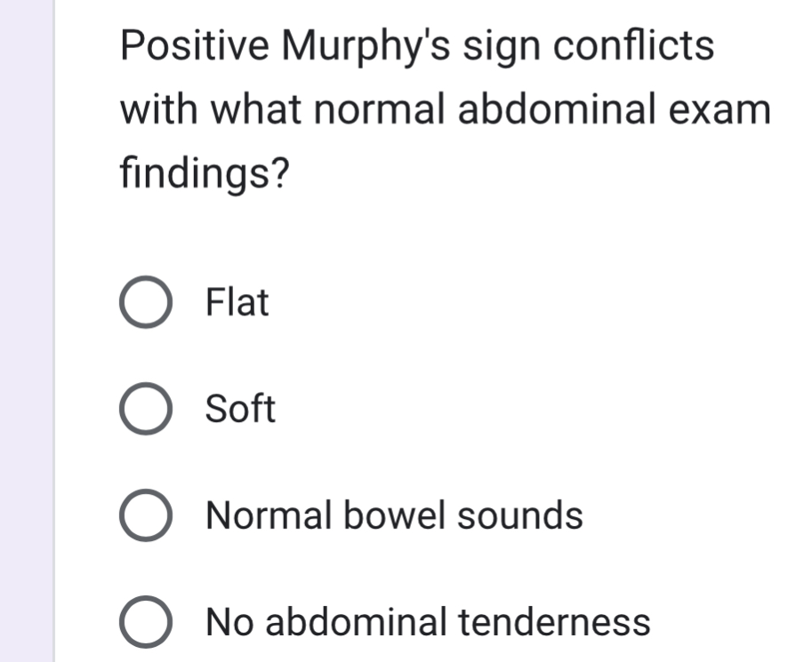 Solved Positive Murphy's sign conflicts with what normal | Chegg.com