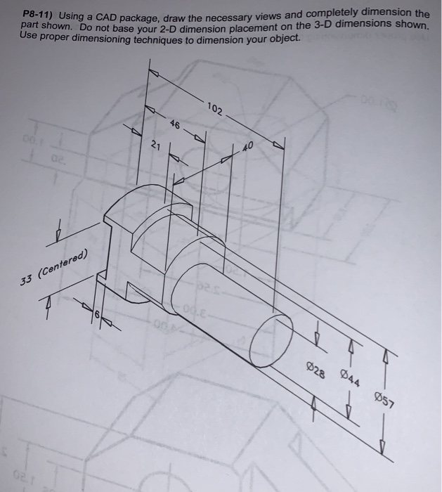 Solved P8-11) Using a CAD package, draw mg a CAD package, | Chegg.com