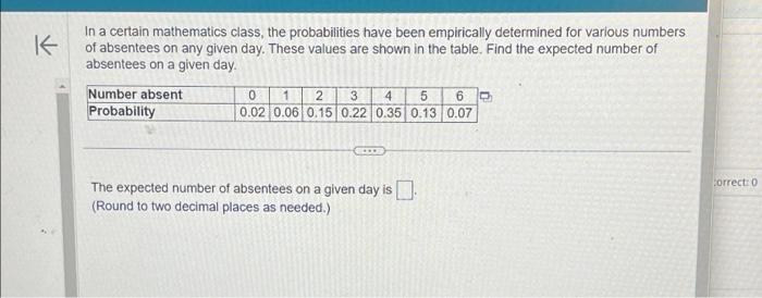 K In a certain mathematics class, the probabilities | Chegg.com