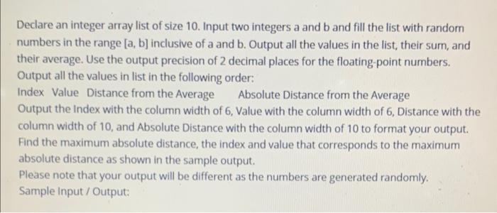 Solved )eclare an integer array list of size 10. Input two | Chegg.com