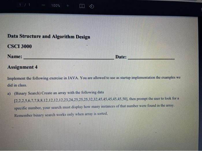 Solved 100 Data Structure And Algorithm Design Csci 3000 8758