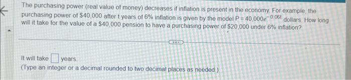 Solved The purchasing power (real value of money) decreases | Chegg.com