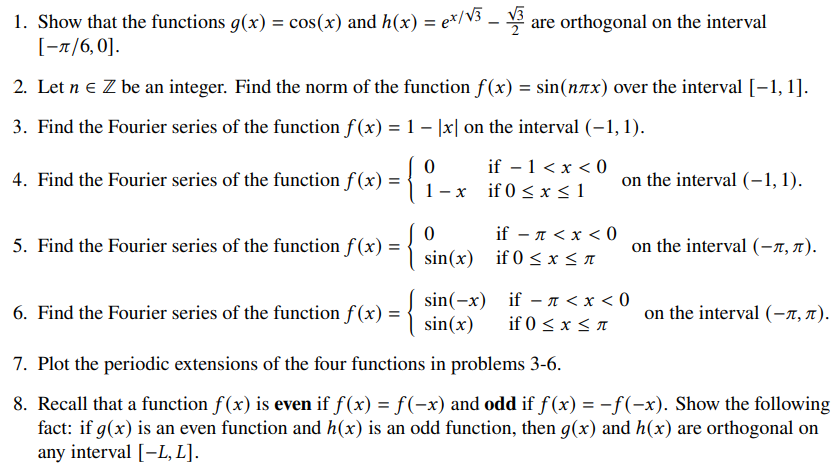 Solved Show that the functions g(x)=cos(x) ﻿and | Chegg.com