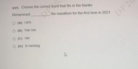 Solved Q12. ﻿Choose the correct word that fits in the | Chegg.com