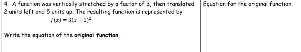 Solved 4. A function was vertically stretched by a factor of | Chegg.com