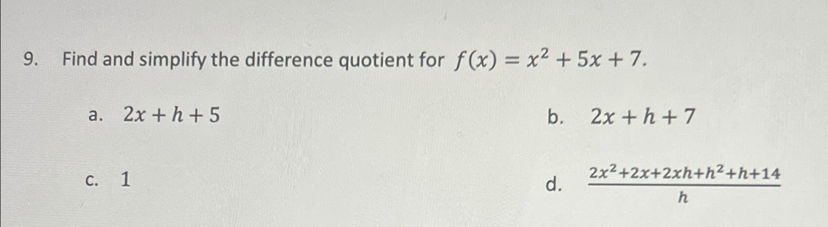 Solved Find and simplify the difference quotient for | Chegg.com