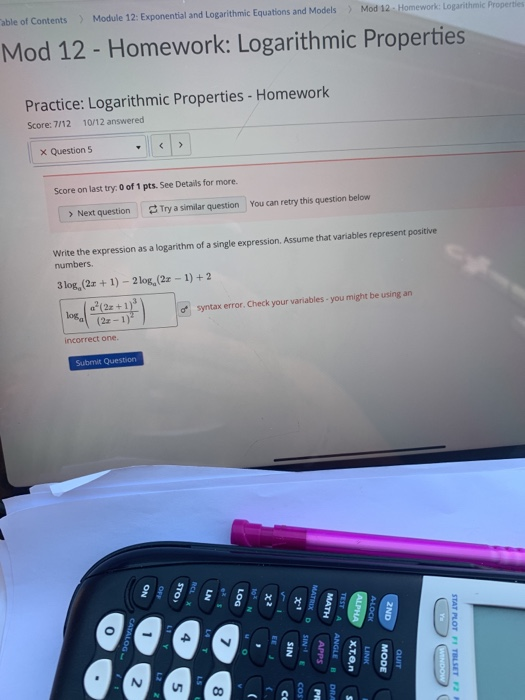 Solved able of Contents) Module 12: Exponential and | Chegg.com